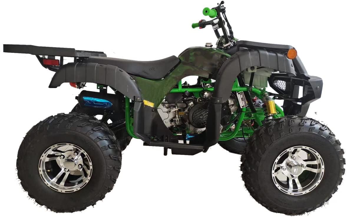 HHH 200cc Adult ATV with Automatic Transmission w/Reverse, Big 23"/22" Aluminium Rim Wheels! - Green Camo