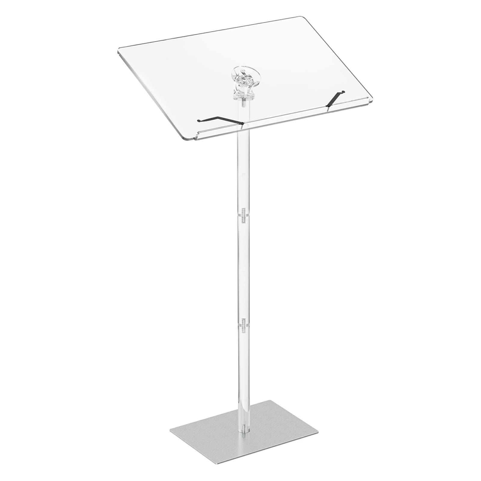 KSacry Large Acrylic Podium Stand,42.3'' H Pulpits for Churches, Lecterns &Podiums,Conference Portable Podium for Weddings, Classroom, Presentation Podiums,Metal Base(15.7" L x 11.8" W x 42.3" H)