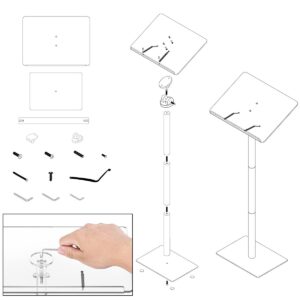 KSacry Large Acrylic Podium Stand,42.3'' H Pulpits for Churches, Lecterns &Podiums,Conference Portable Podium for Weddings, Classroom, Presentation Podiums,Metal Base(15.7" L x 11.8" W x 42.3" H)