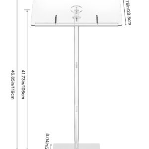 KSacry Large Acrylic Podium Stand,42.3'' H Pulpits for Churches, Lecterns &Podiums,Conference Portable Podium for Weddings, Classroom, Presentation Podiums,Metal Base(15.7" L x 11.8" W x 42.3" H)