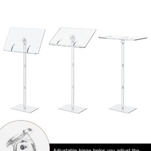 KSacry Large Acrylic Podium Stand,42.3'' H Pulpits for Churches, Lecterns &Podiums,Conference Portable Podium for Weddings, Classroom, Presentation Podiums,Metal Base(15.7" L x 11.8" W x 42.3" H)