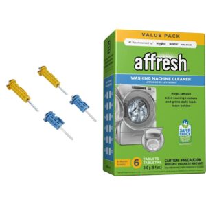 whirlpool w10763470 front load washer shipping bolt kit & affresh washing machine cleaner, cleans front load and top load washers, including he, 6 tablets