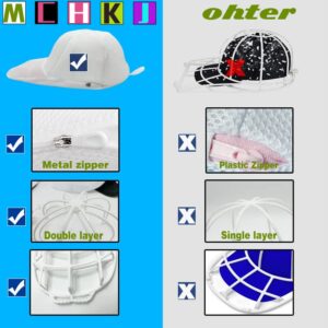 MCHKJ Hat Washer for Washing Machine, Cap Washer with Mesh Bags, Hat Washer for Baseball Caps, Hat Cleaner/Cleaning Protector Cage (White - 2 Pack)