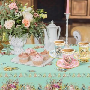 Tea Party Supplies Floral Party Dinnerware Tea Party Decorations 12 Paper Tea Cups and Saucers, Plates Napkins Tablecloth