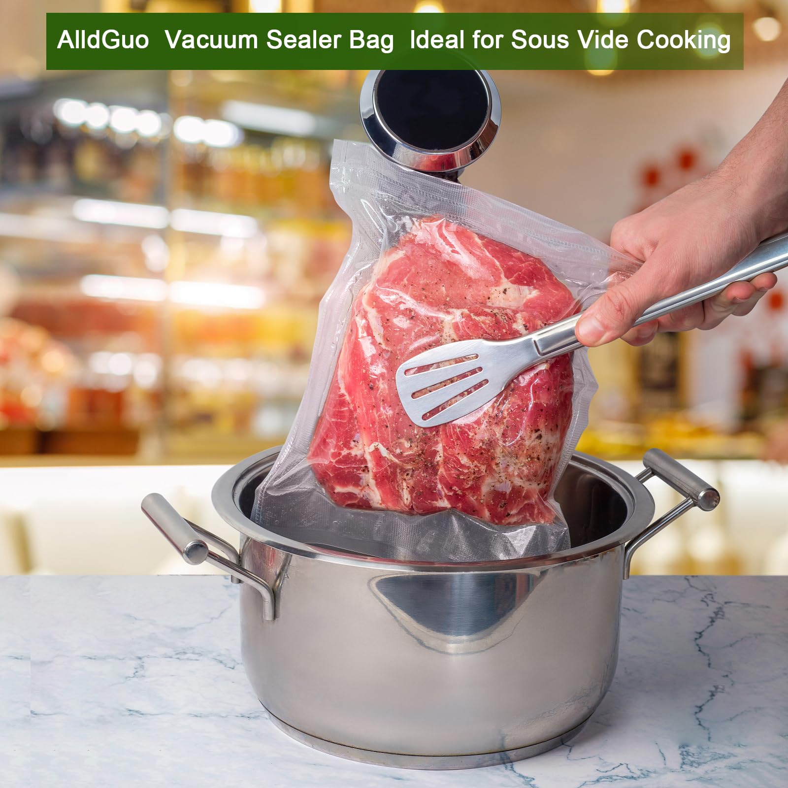 【Vacuum Sealer Bags for Food Roll】AlldGuo 6 Rolls Food Saver Bags, 8 10 11 Inch Sous Vide Food Saver Vacuum Sealer Bags Roll, BPA-Free, Commercial Grade Vacuum Sealer Bags for All Vacuum Sealers