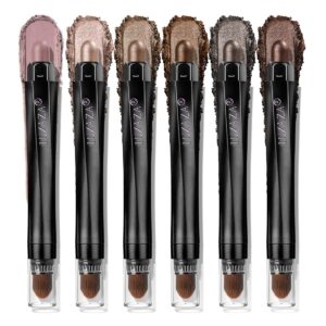 luxaza 6 pcs olive green neutral eyeshadow stick set, cream eye shadow pencil makeup, shimmer matte eye pencil, brightener highlighter eyeliner crayon make up - fireflies light