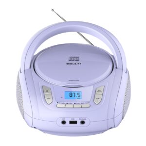 portable cd player boombox with bluetooth,fm radio,usb mp3 playback,aux-in,headphone jack,cd-r/rw and mp3 cds compatible,kids cd players for home or outdoor