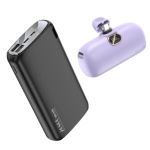 kuulaa plug-in usb c portable charger 5000mah & 26800mah usb c power bank dual-output battery pack