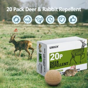 20 Pack Deer Repellent, Rabbit Repellent, Deer Deterrent, Powerful Deer Repellent Outdoor for Plants, Rabbit Repellant for Garden, Deer Repellent for Outdoor Tree Yard, Safe for Deer and Plants