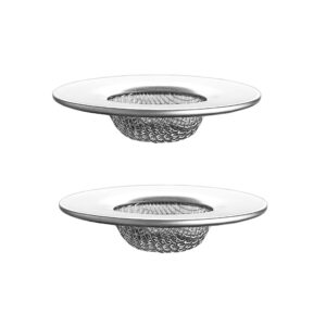 lasshswa 2 pcs - 2.5" top / 1.2" basket- mesh bathroom sink strainer, shower drain hair catcher, stainless steel sink drain strainer, bathroom wash basin balcony,utility,laundry and rv