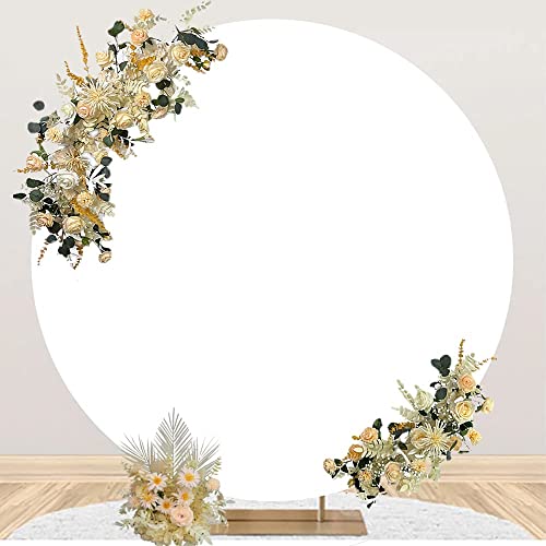 White Round Backdrop Cover 7.2x7.2ft White Circle Backdrop Cover Round Fabric Photo Background for Photography Party Birthday Wedding Baby Shower Home Decorations Portrait Studio Props (7.2ft) (7.2FT)