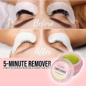 LLBA Lash Gel Remover for Professional Eyelash Extensions 10ml - Dissolves Powerful Eyelash Extension Glue - Low Irritation Cream for Sensitive Skin (for sensitive eyes)