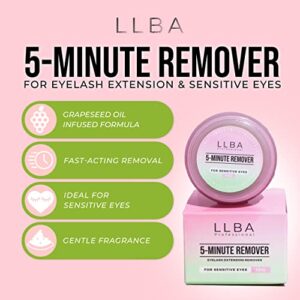 LLBA Lash Gel Remover for Professional Eyelash Extensions 10ml - Dissolves Powerful Eyelash Extension Glue - Low Irritation Cream for Sensitive Skin (for sensitive eyes)