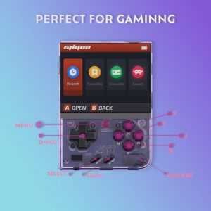 Miyoo Mini Plus+ Handheld Gaming Console 3.5" IPS Screen for The Best Classic Console with 5000+ Games Included, Storage Case, 64G TF Card and WiFi Support [Purple]