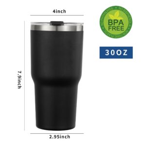 Chilamics 30oz Tumbler, Stainless Steel Vacuum Insulated Coffee Tumbler Cup, Double Wall Powder Coated Travel Mug, Black