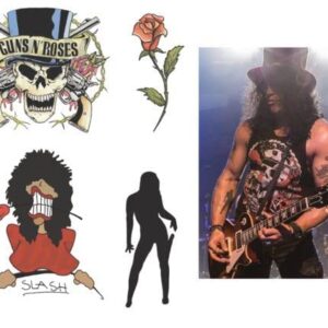 Slash guitarist Fake temporary Tattoos