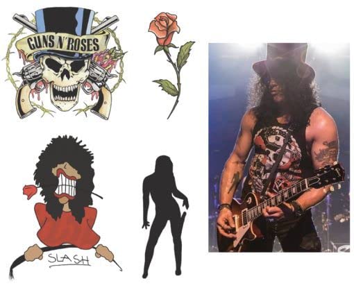 Slash guitarist Fake temporary Tattoos