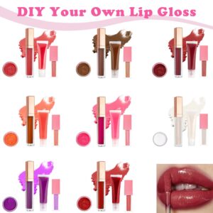 BRIPATI DIY Lip Gloss Making Kit, 46PCS DIY Lip Gloss Kit to Make Your Own Lip Gloss, Moisturizing Lip Glaze Handmade Set, Beginner Lip Gloss Kit, Lip Gloss Making Supplies Set for Women Girls