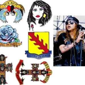 Axl Rose complete set of Fake Temporary Tattoos