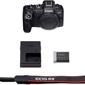 Canon EOS R8 Mirrorless Camera (Body Only) Enhanced with Professional Accessory Bundle - Includes 14 Items