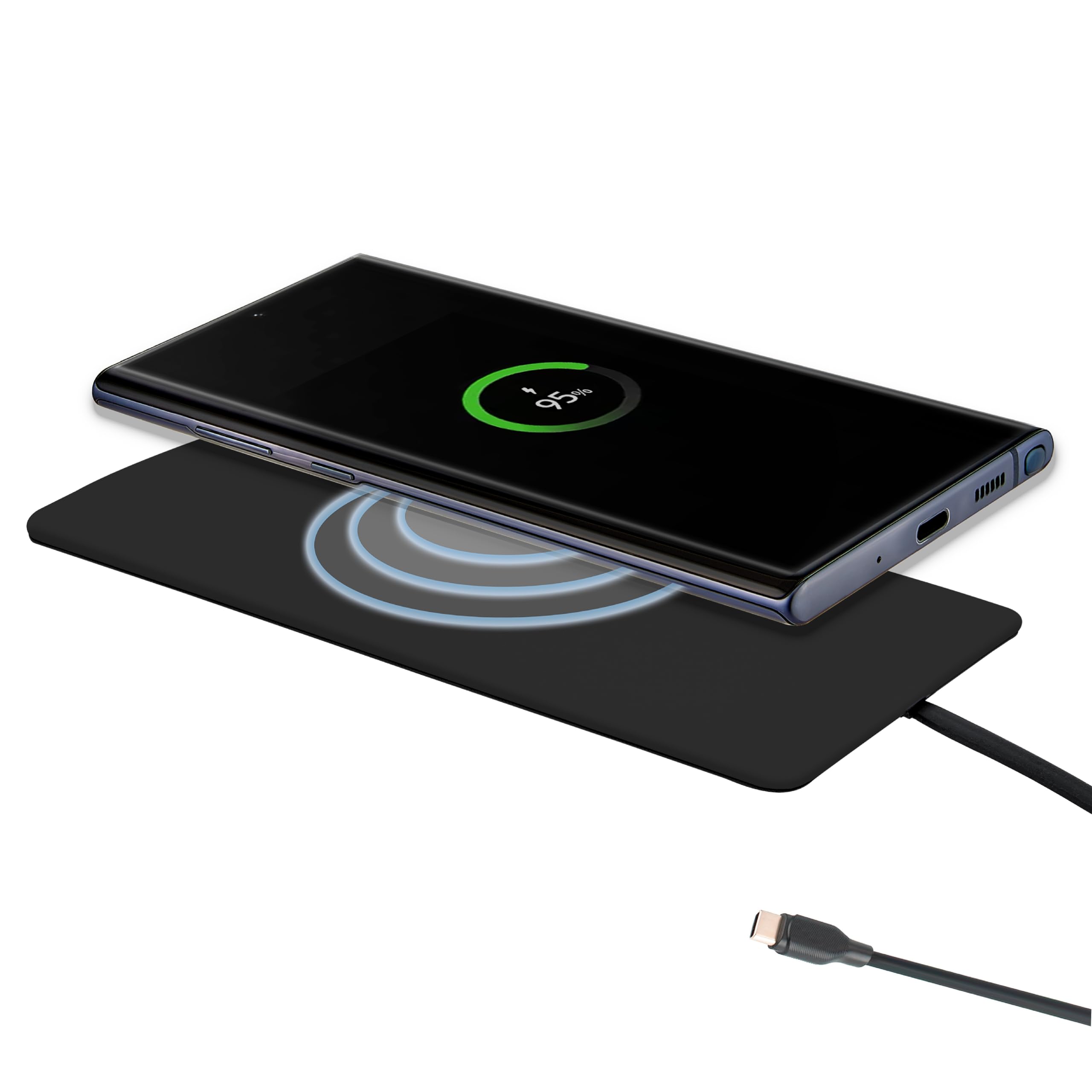 Ultra Slim Wireless Charging Pad for Phones by It’s Just Smart, Fast Charger for iPhone 15 14, Samsung S24 S23, Google Pixel 8 Pro, Android Phones, 15W Universal Qi Phone Charger