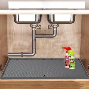 Under Sink Mat 22x34 - Under the Sink Mat Waterproof - Under Sink Protector Mat - Under Kitchen Sink Mats and Protectors - for Cabinets - Under Sink Waterproof Mat