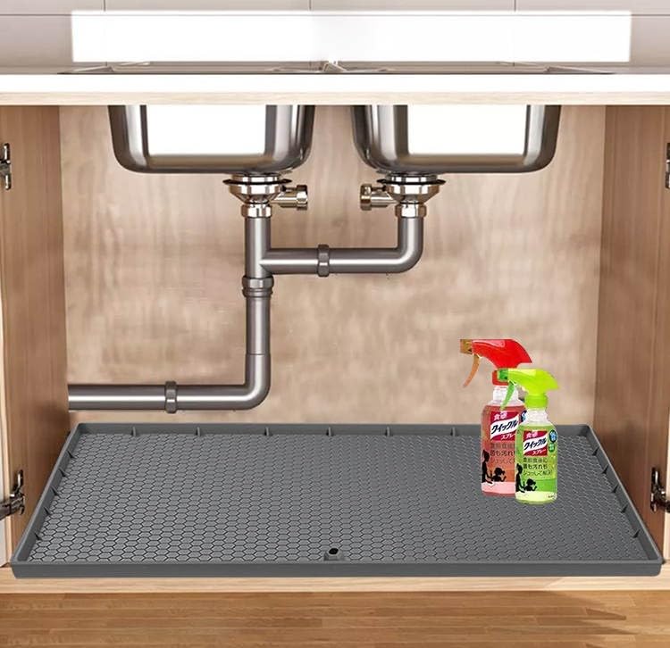 Under Sink Mat 22x34 - Under the Sink Mat Waterproof - Under Sink Protector Mat - Under Kitchen Sink Mats and Protectors - for Cabinets - Under Sink Waterproof Mat