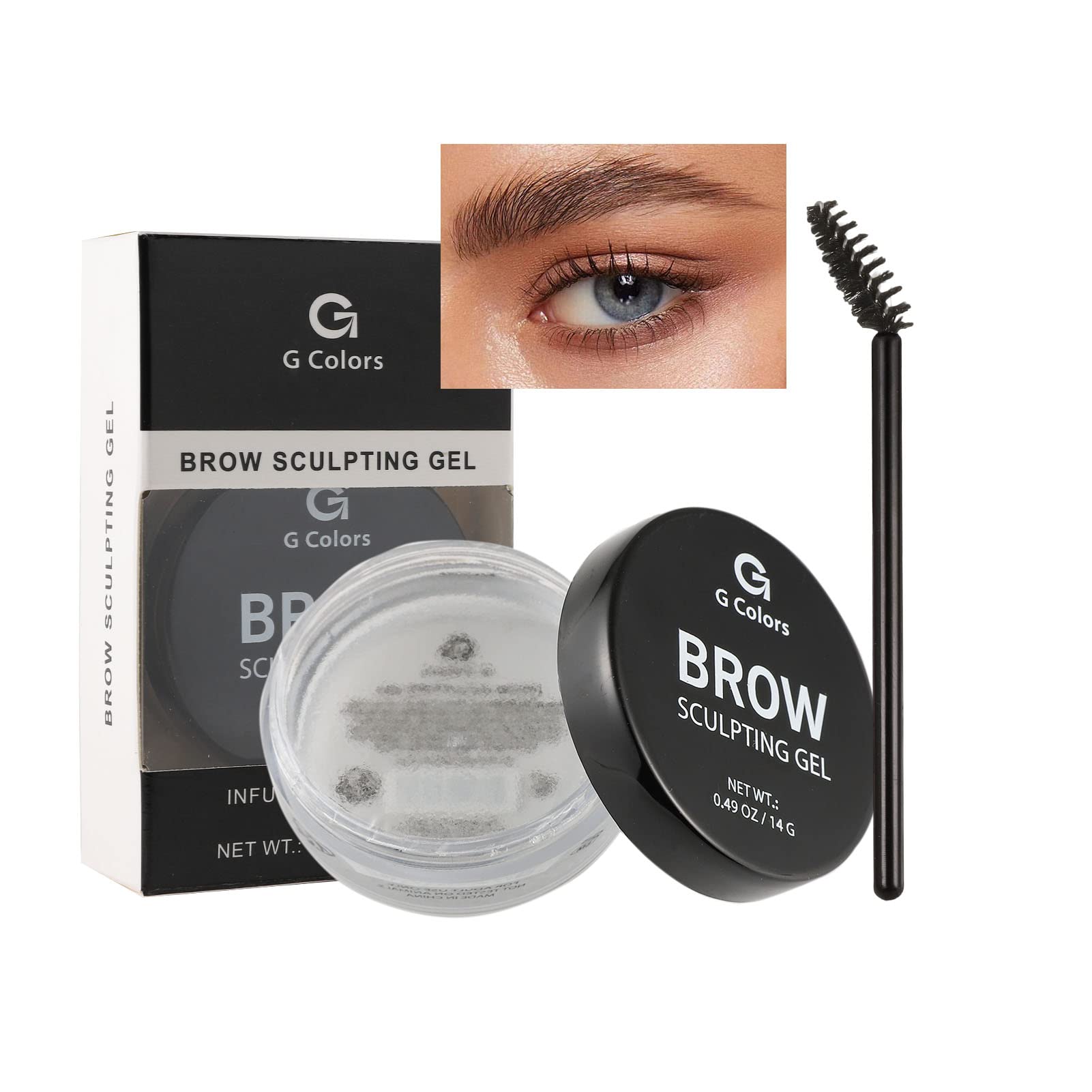 G G Colors Eyebrow Wax Brow Gel - Eyebrow Styling Wax for Feathery & Fluffy & Brow Freeze, Long Lasting Waterproof Clear Eyebrow Gel