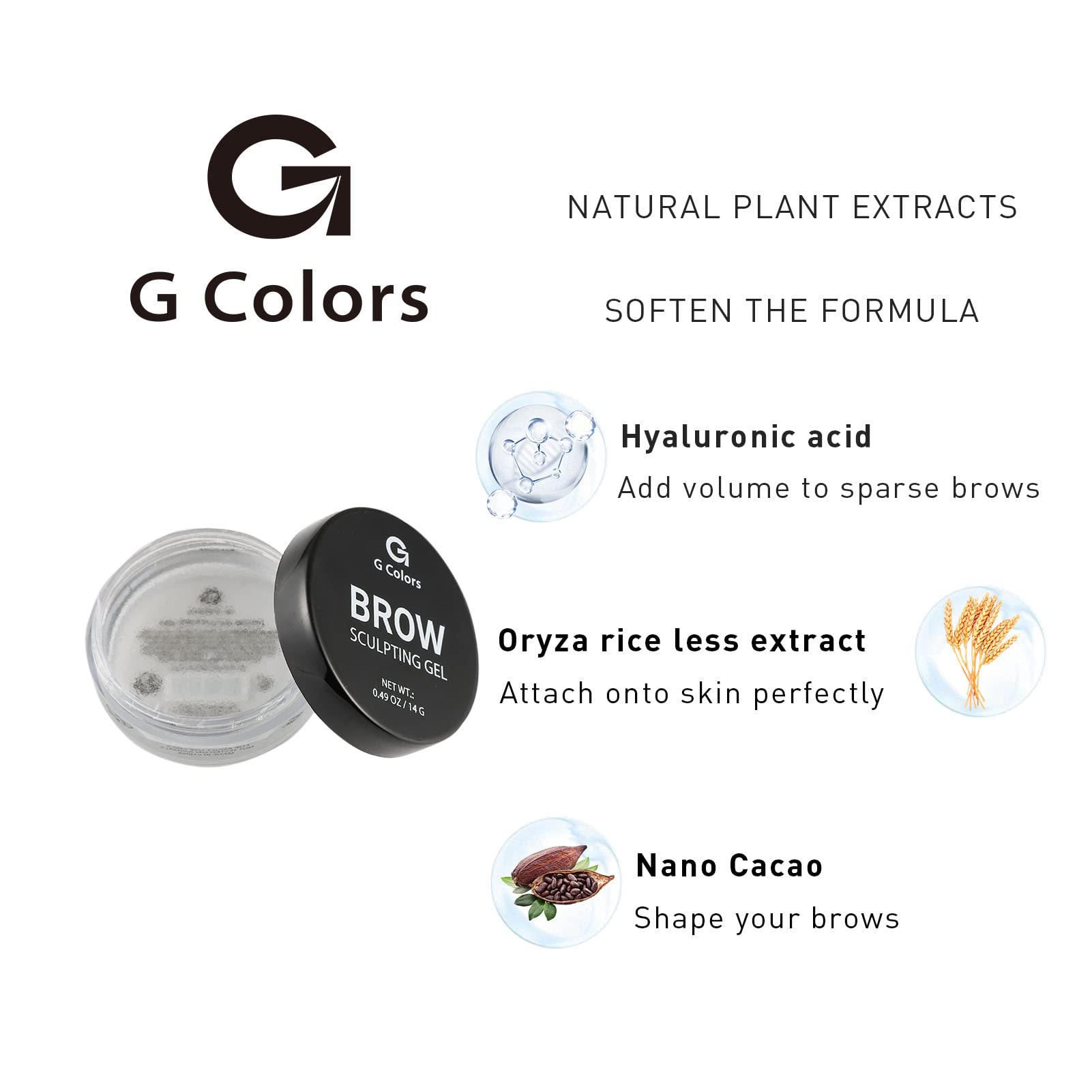 G G Colors Eyebrow Wax Brow Gel - Eyebrow Styling Wax for Feathery & Fluffy & Brow Freeze, Long Lasting Waterproof Clear Eyebrow Gel