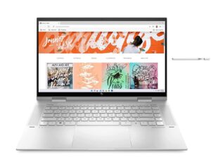 hp envy 2-in-1 15.6" touch screen laptop | intel core i7-1260p processor | intel iris xe graphics | 32gb ram | 1024gb ssd | backlit keyboard | fingerprint | windows 11 pro | bundle with stylus pen