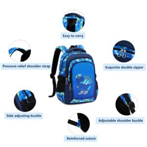 Lmwzh Backpack For Boys Kindergarten Preschool Elementary School Bags Kids Bookbag Waterproof Durable Blue（2023 Model）