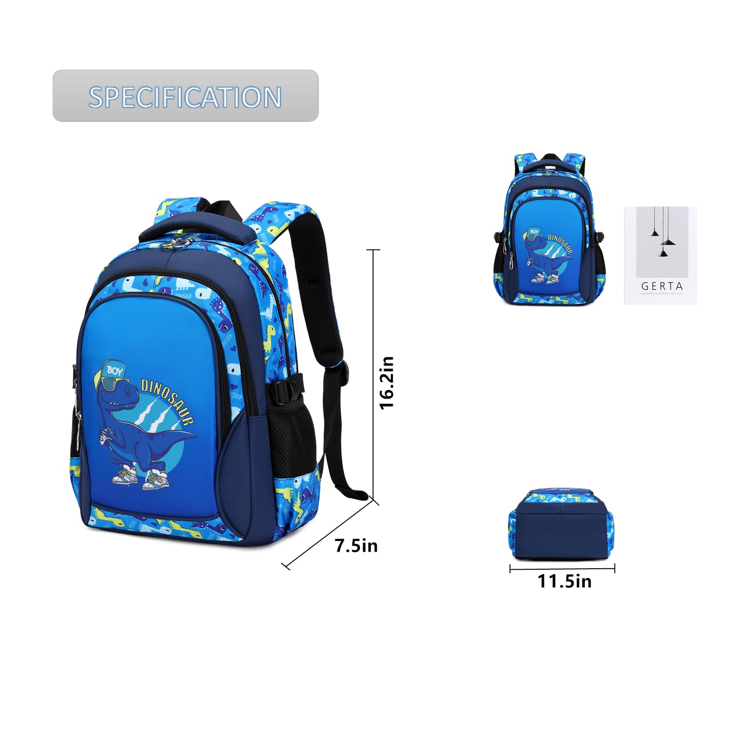 Lmwzh Backpack For Boys Kindergarten Preschool Elementary School Bags Kids Bookbag Waterproof Durable Blue（2023 Model）