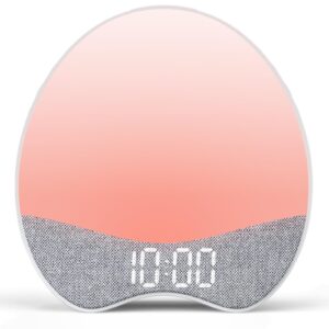 welgo white noise machine for girls, dual alarm clock with 12 soothing sounds and 8 colorful night light, 30-level volume for sleeping, 9 sleep timers, memory function for adults, kids, heavy sleeper