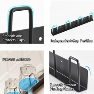 HQahnekme Mug Holder (2pcs) - Wall-Mounted Storage Hooks, Metal, 4 Cup Holders, Max 10kg Load, for Kitchen, Living Room, Office