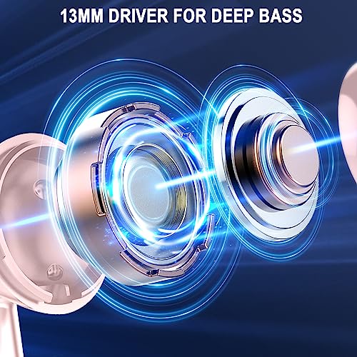 Wireless Earbuds, Bluetooth 5.3 Ear Buds LED Power Display Headphones Bass Stereo, Earbuds in-Ear Noise Cancelling Mic, 40H Playback Mini Case IP7 Waterproof Sports Earphones for Android iOS