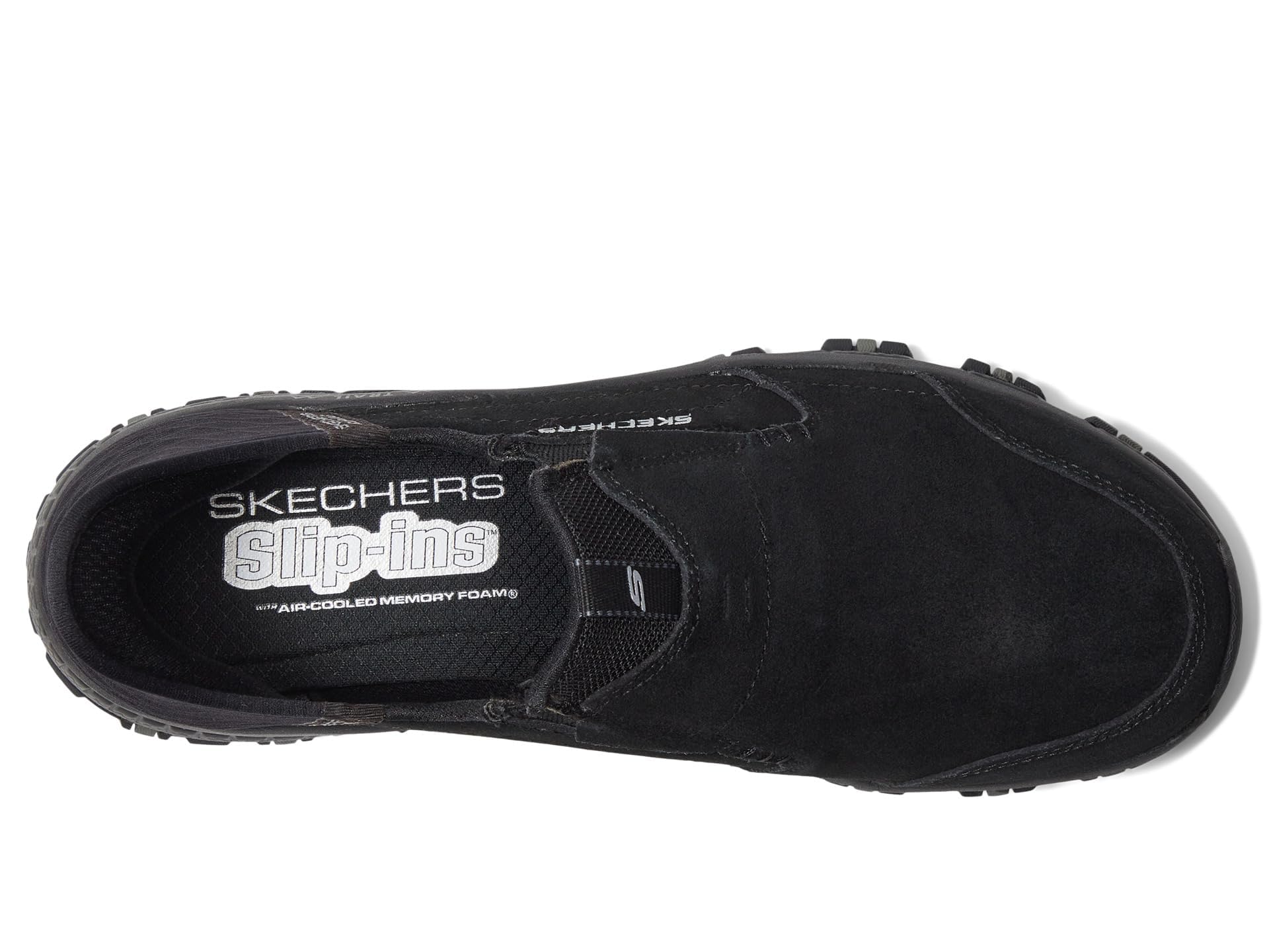 Skechers Women's Hillcrest Sunapee, Black Suede Lycra Trim, 5