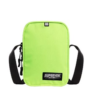 supervek neon lime green mini sling bag pro - waterproof zip, fabric & adjustable fly strap | urban travel crossbody chest for men women