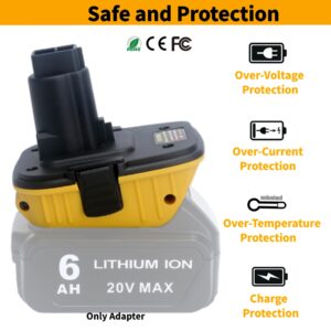 Swidan Battery Adapter DCA1820 Compatible with Dewalt 18V Tool, Convert 20V Lithium Batteries DCB201 DCB203 to Replace for 18 Volt NiCad &NiMh Battery DC9096 DE9096 DW9099