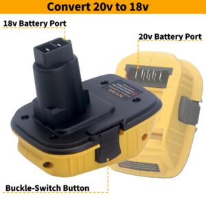 Swidan Battery Adapter DCA1820 Compatible with Dewalt 18V Tool, Convert 20V Lithium Batteries DCB201 DCB203 to Replace for 18 Volt NiCad &NiMh Battery DC9096 DE9096 DW9099