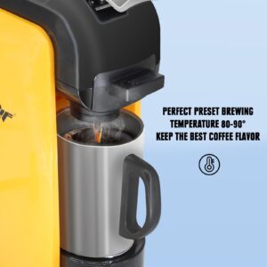 Single Serve Coffee Maker Compatible w/ dewalt 20V Max Battery, One-Button Operation & Auto Shut-off Coffee Machine for K-Cup & Ground, w/ 14.5OZ Reservoir for Home/Outdoor/RV (Battery NOT Included)