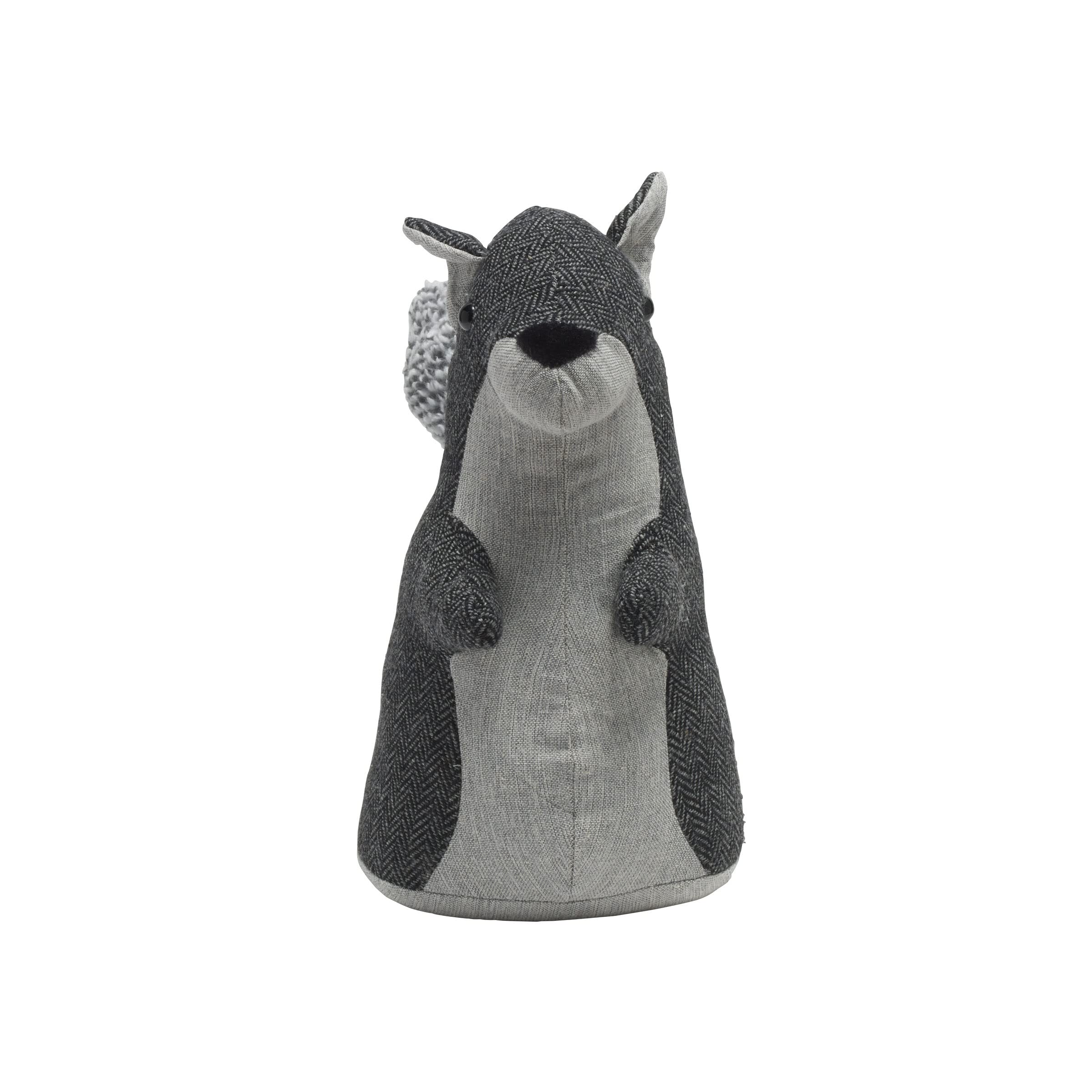 Elements 5.91x9.45x8.66 Inch Gray Squirrel Weighted Fabric Door Stopper