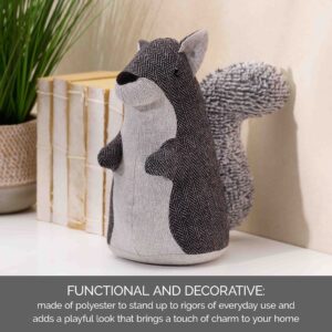 Elements 5.91x9.45x8.66 Inch Gray Squirrel Weighted Fabric Door Stopper