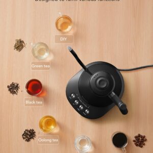 GoveeLife Smart Electric Kettle, 0.8L WiFi Gooseneck Kettle Compatible with Alexa, 5 Modes for Use, 3-minute Fast Heating and 2H Keep Warm, Auto-Shut off for Safety, Stainless Steel, Matte Black…