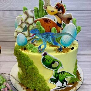 SIENON Dinosaur Figure Toys, Triassic Jurassic Dinosaur Toy 7 Inch, Educational Realistic Eoraptor Dinosaur Model Plastic Hand-Painted Dinosaur Figurine Toy for Dinosaur Party Cake Topper Decoration