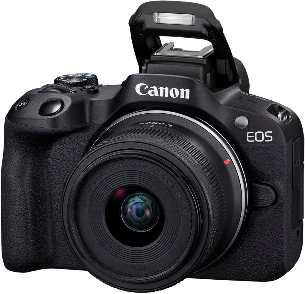 Canon EOS R50 4K Video Mirrorless Camera with RF-S 18-45mm f/4.5-6.3 is STM Lens and 20 Essential Accessories for Content Creators