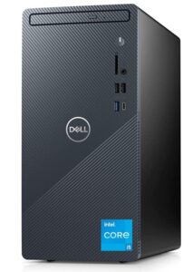 dell inspiron desktop computer, 12th gen intel core i5-12400 processor, 32gb ddr4 ram, 2tbssd, wifi 6, dvd r+w, display port, hdmi, 8 usb ports, usb-c, windows 11 home, blue