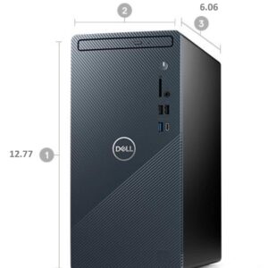 Dell Inspiron Desktop Computer, 12th Gen Intel Core i5-12400 Processor, 32GB DDR4 RAM, 2TBSSD, WiFi 6, DVD R+W, Display Port, HDMI, 8 USB Ports, USB-C, Windows 11 Home, Blue