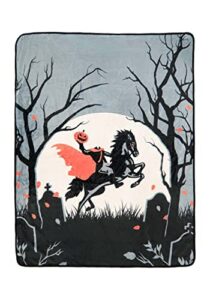 fun costumes headless horseman fleece microfiber throw blanket 60" x 48" | soft & fuzzy spooky horror halloween home decor