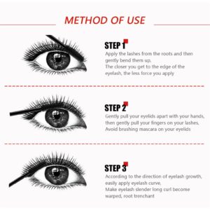 Outfmvch Curling Mascara Thick Volumizing Eyelashes, Long-Lasting Fast Dry Crown Shaped Mascara, Lengthened Eyelash Soft Full Lashes, Natural Smudge-Proof Mascara Black