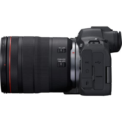 Canon EOS R6 Mark II Mirrorless Camera with RF 24-105mm f/4 L is USM Lens+ Canon EF 75-300mm III Lens+500mm f/8 Preset Telephoto Lens+case+256Memory Cards (24PC)